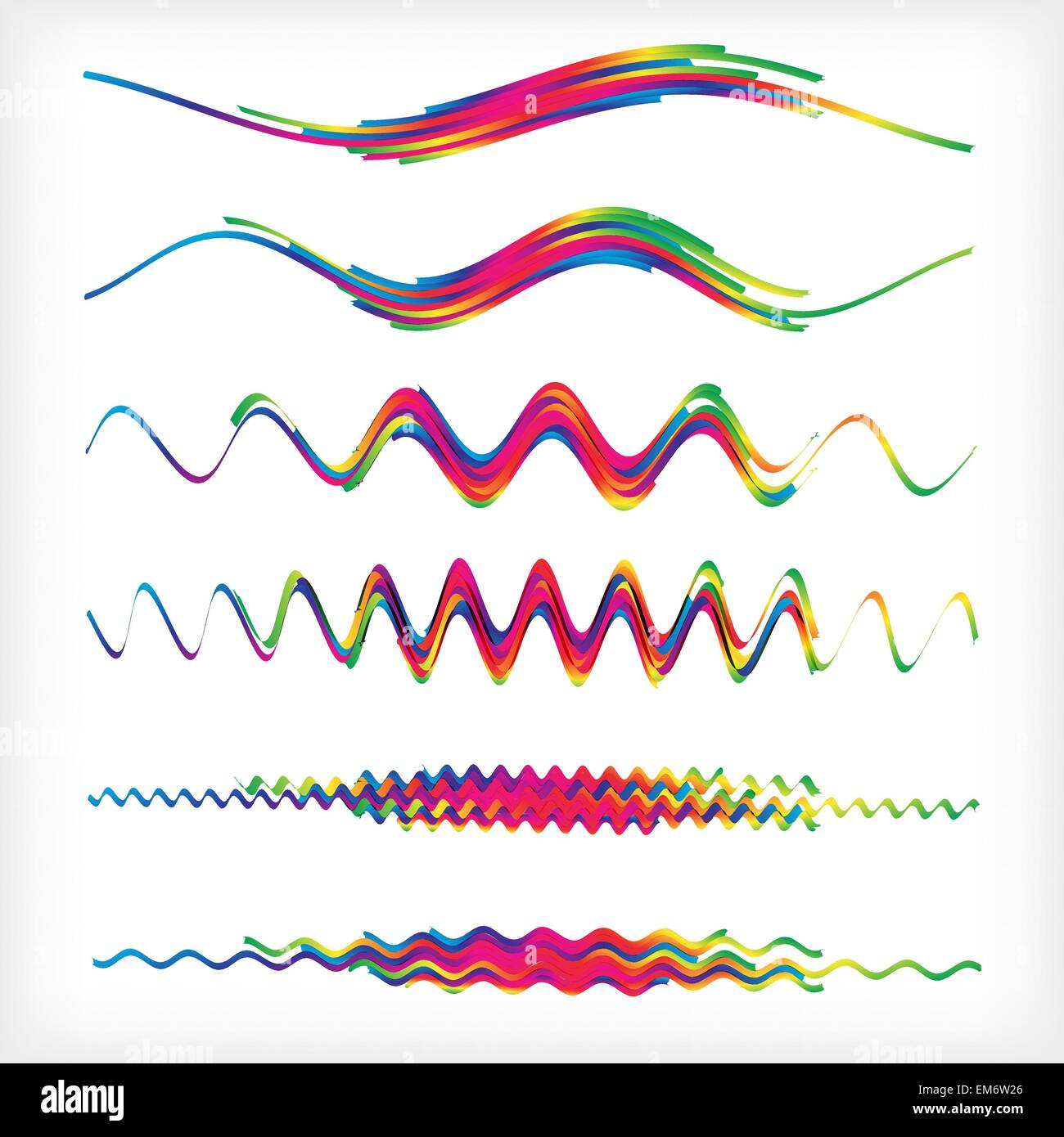 Set of 6 wavy rainbow dividers. Abstract vector Stock Vector Image ...