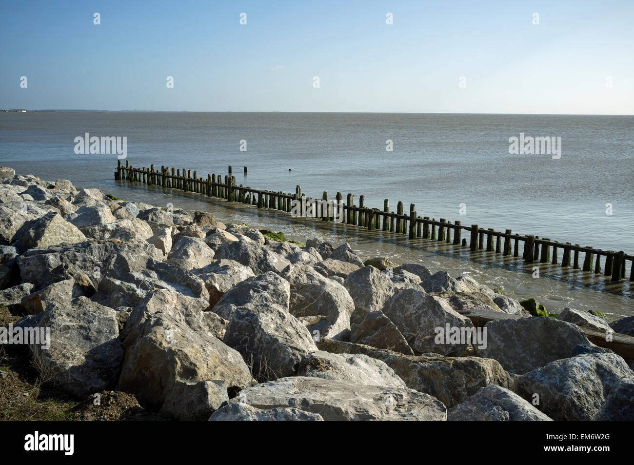 Rock armour protecting the Suffolk coast from erosion Stock Photo - Alamy