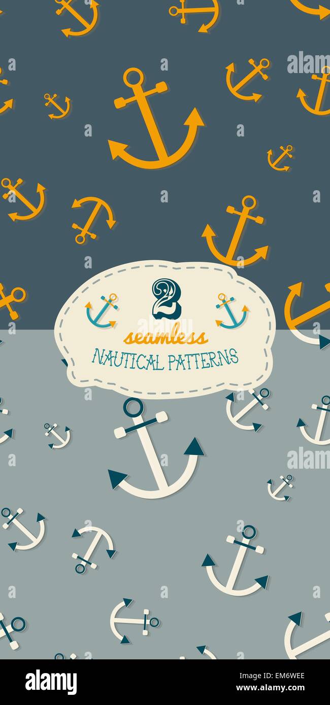 Seamless vector pattern with anchors (nautical theme Stock Vector Image ...