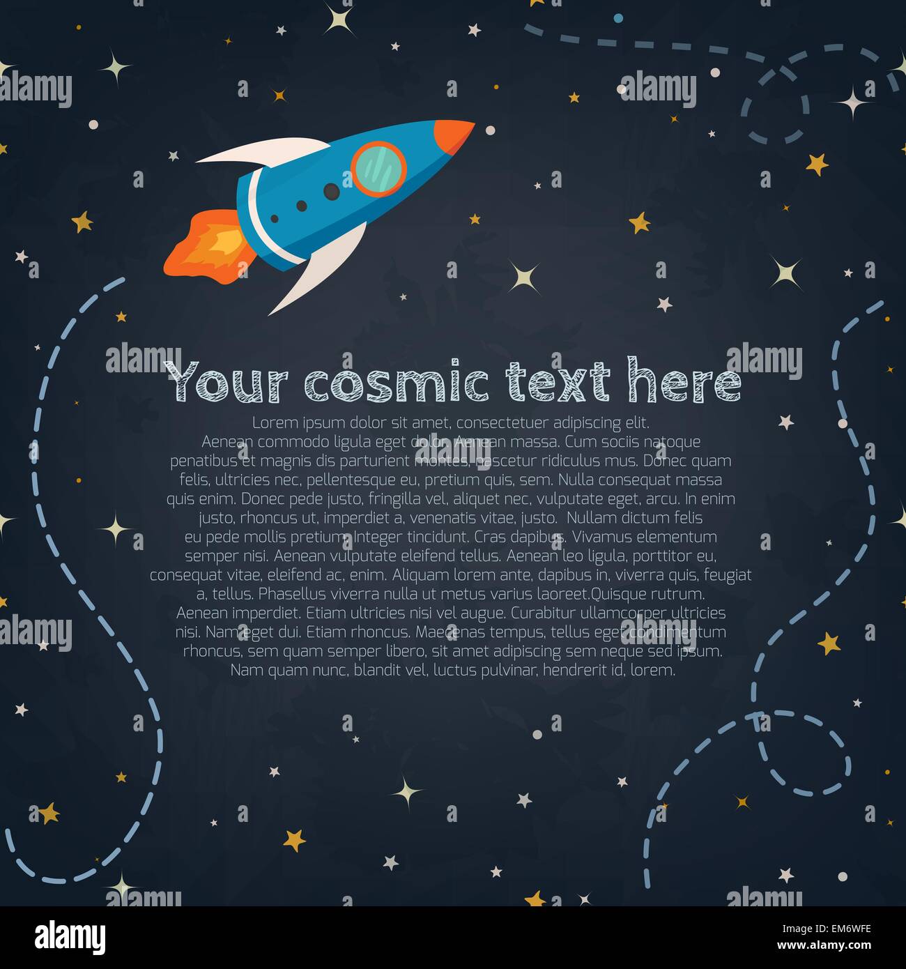 Spaceship illustration with space for your text in cartoon style Stock ...
