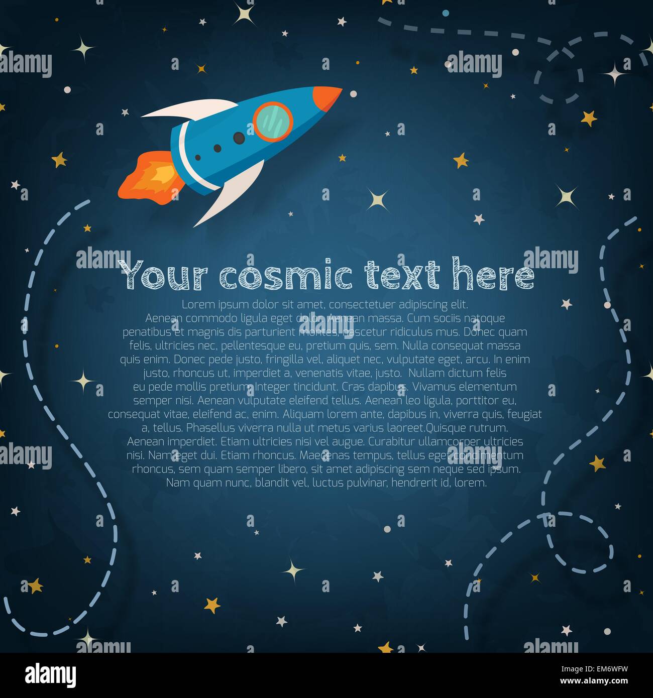 Spaceship illustration with space for your text in cartoon style Stock ...