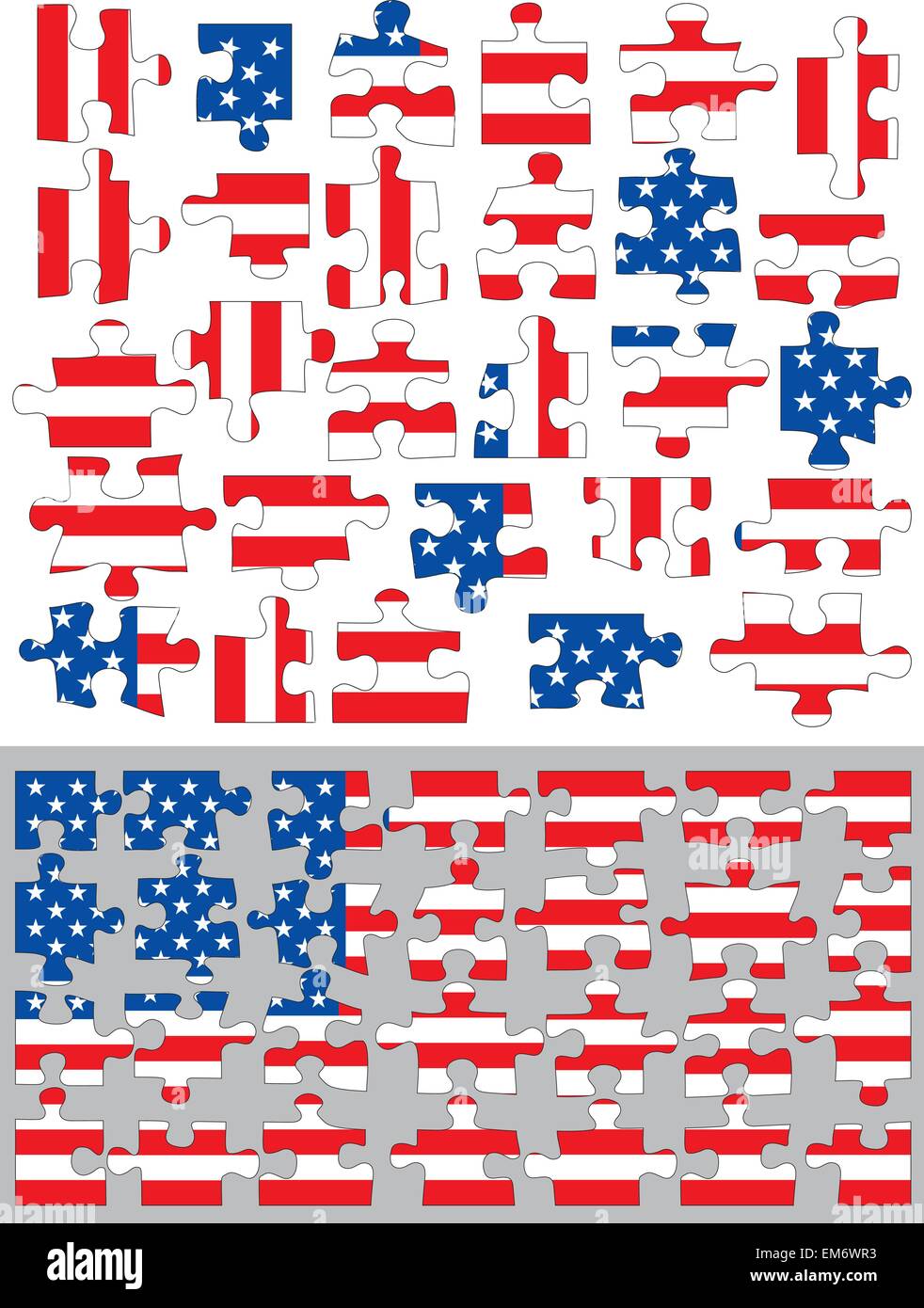Jigsaw puzzle piece usa flag hi-res stock photography and images - Alamy