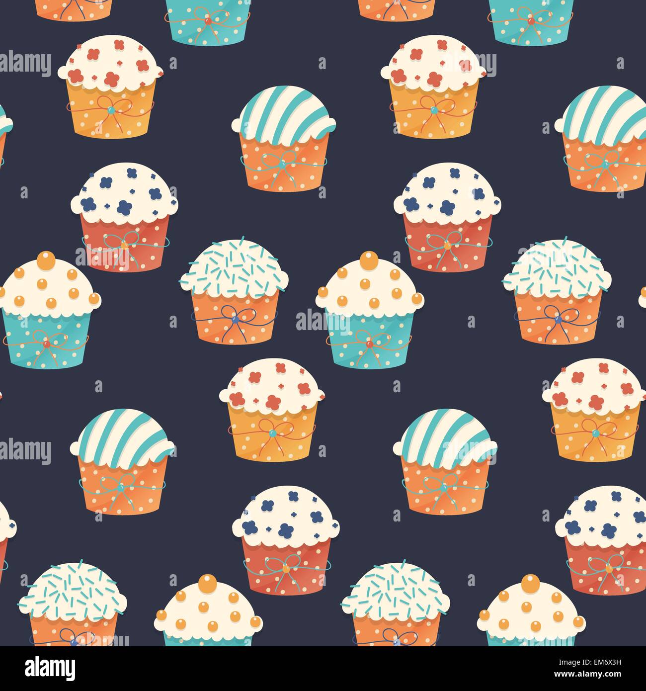 Seamlees vector cupcake pattern (party design Stock Vector Image & Art ...