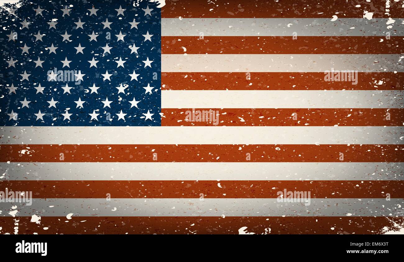 Grunge worn out vector american flag ( Independence day background ...