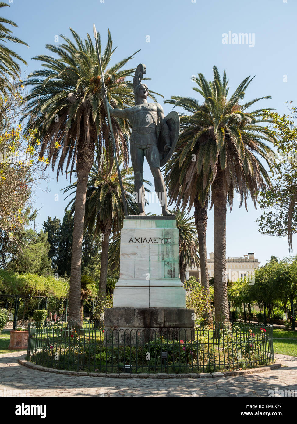 Achilles statue in the Achillion Palace garden Stock Photo - Alamy