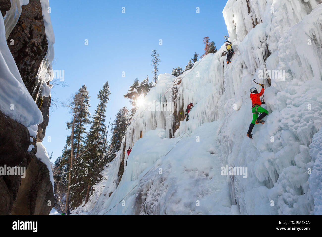 Ice climbers at the Ouray Ice Park, Ouray, Colorado Stock Photo - Alamy