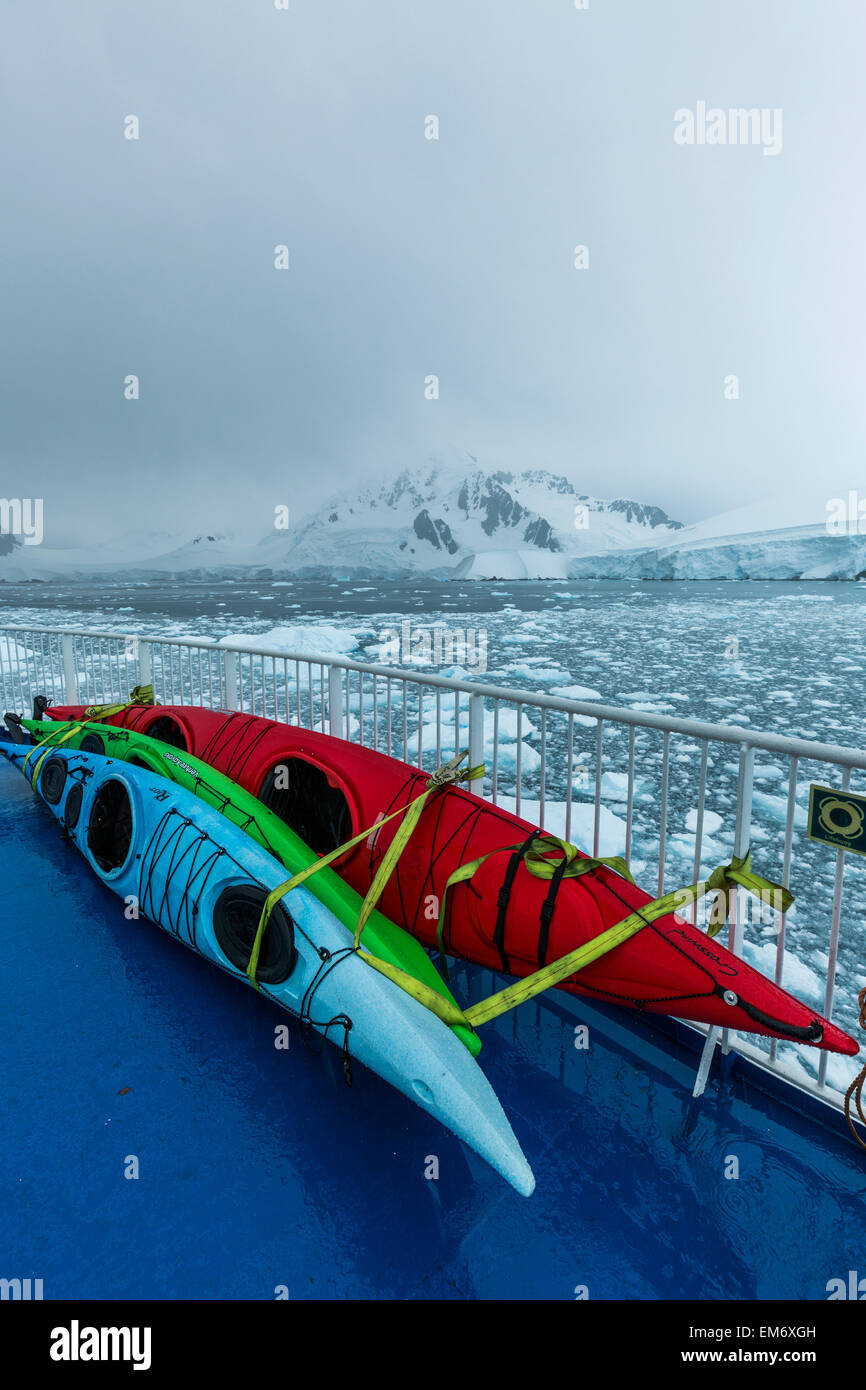 kayaks on board Ocean Nova cruise ship, Antarctica Stock Photo - Alamy