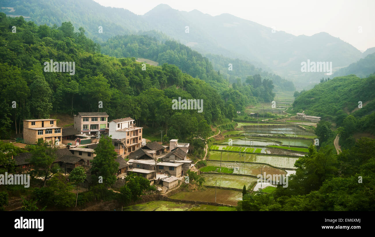 Rural village and valley; Yunnan province, China Stock Photo - Alamy