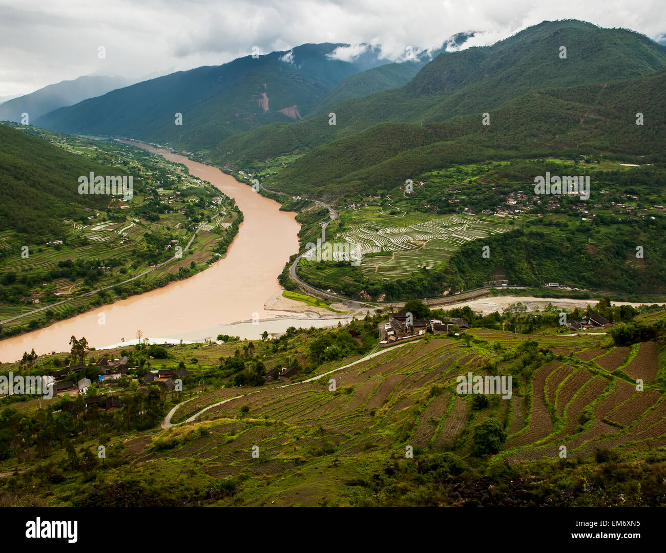 Where two rivers meet; Yunnan Province, China Stock Photo - Alamy