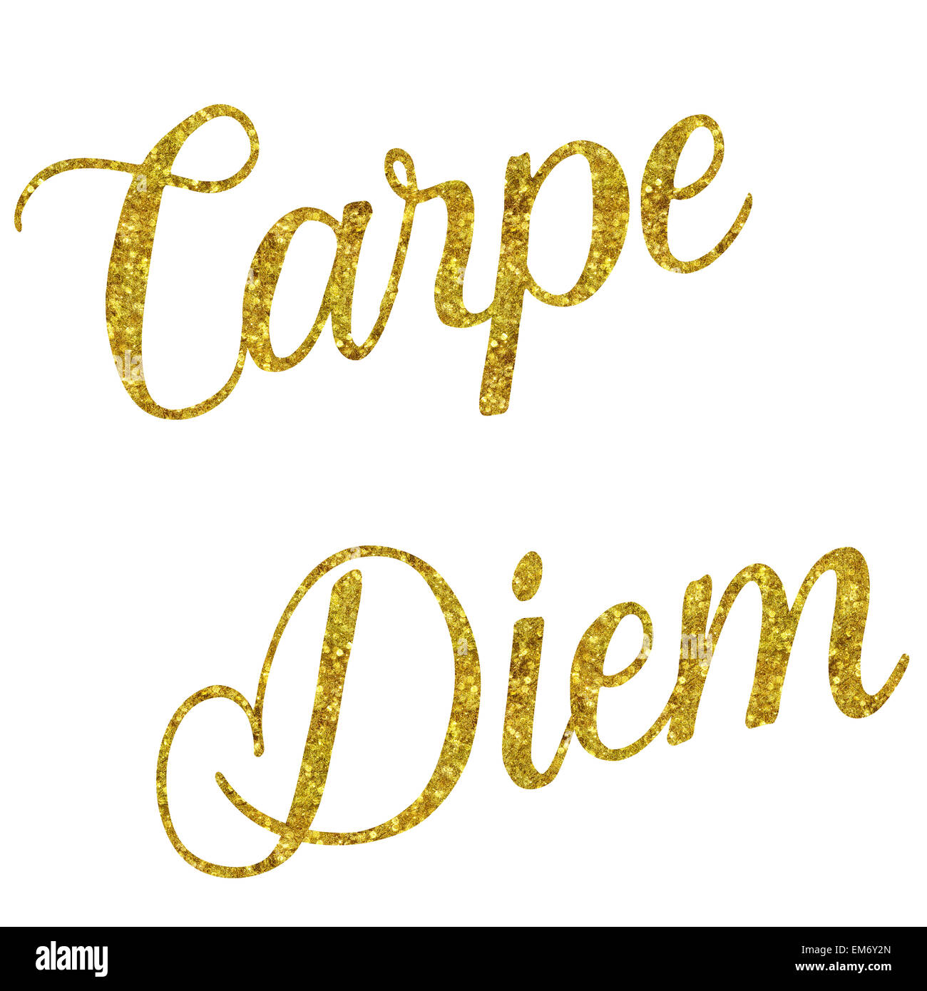 Glittery Gold Faux Foil Metallic Inspirational Quote Isolated On White