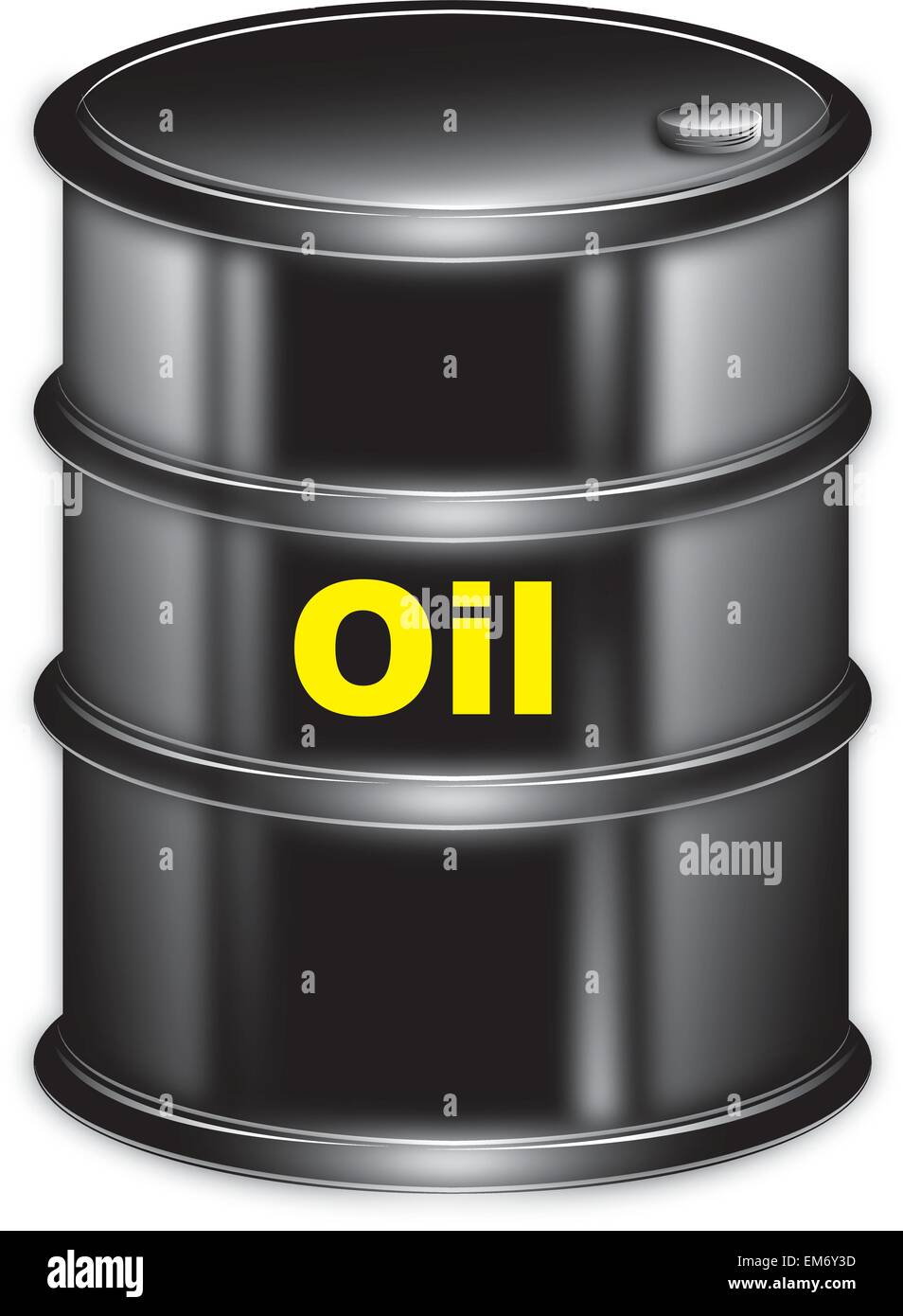 vector drawing black barrel marked "oil" on a white background Stock ...