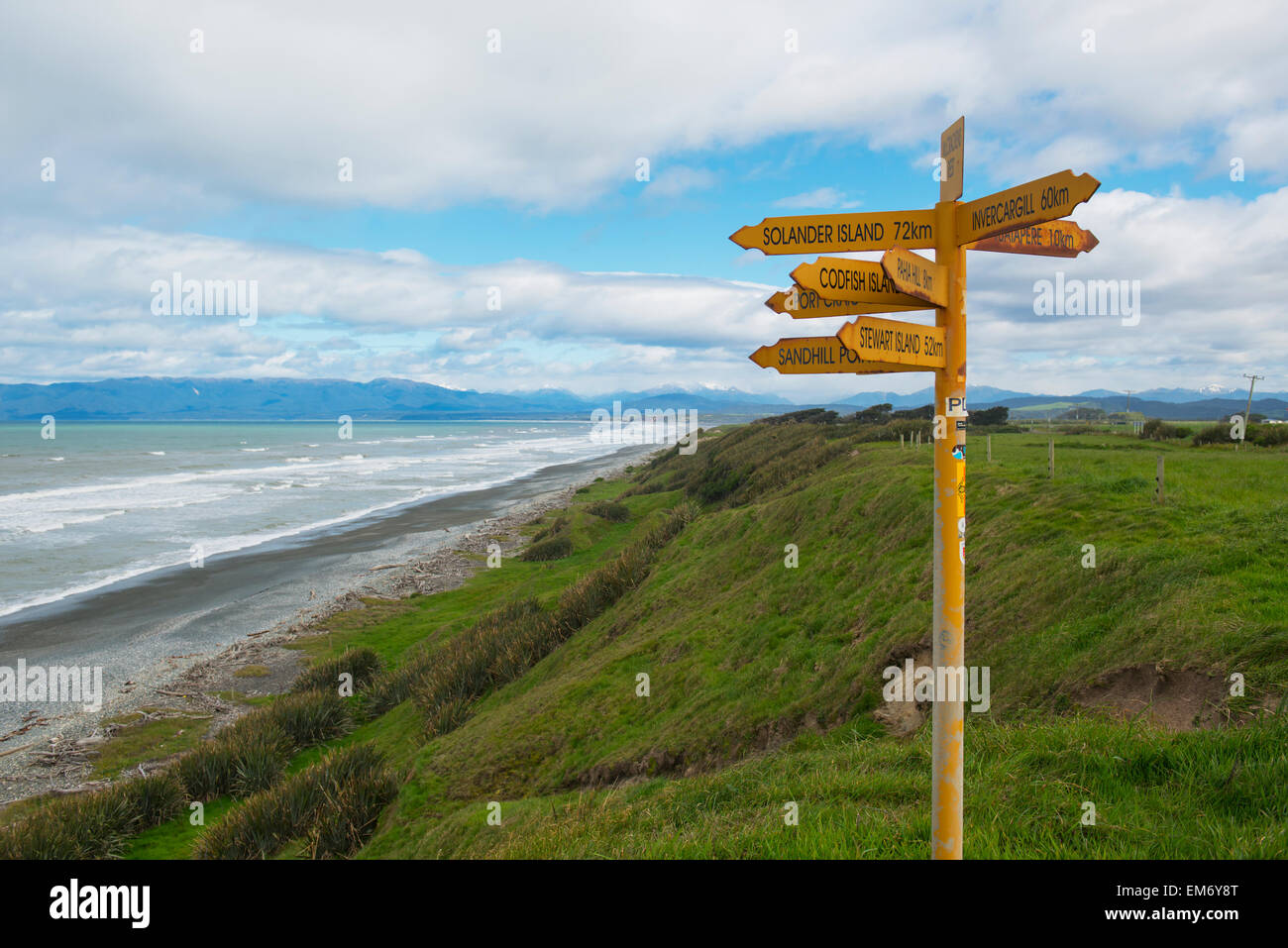 Destination and distance signpost at McCracken's Rest, near ...