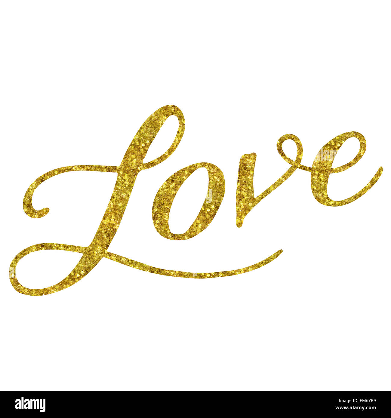 Glittery Gold Faux Foil Metallic Inspirational Quote Isolated On White