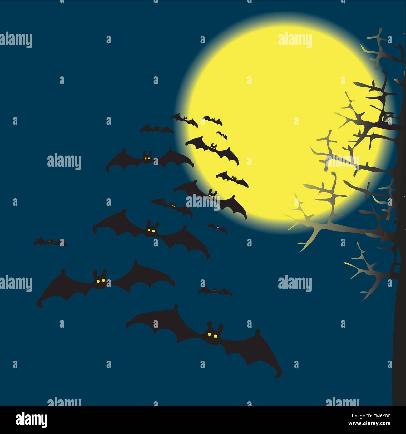 Bats in the night sky. Vector drawing Stock Vector Image & Art - Alamy