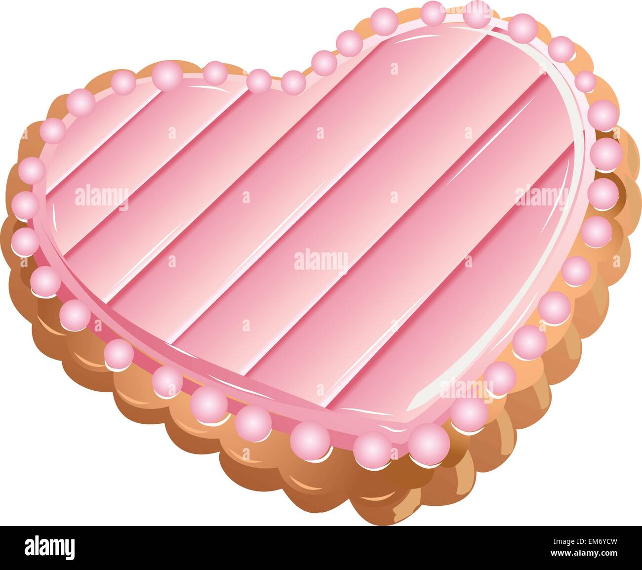Vector illustration. A beautiful heart-shaped cookies Stock Vector ...