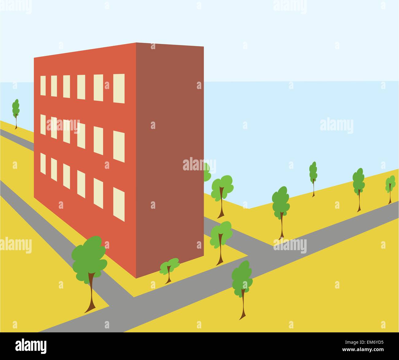 New development on the lake Stock Vector Images - Alamy