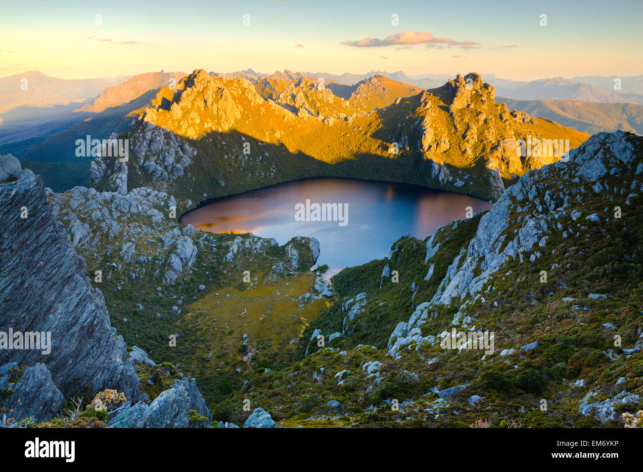 Lake Oberon - Southwest National Park - Tasmania - Australia Stock ...