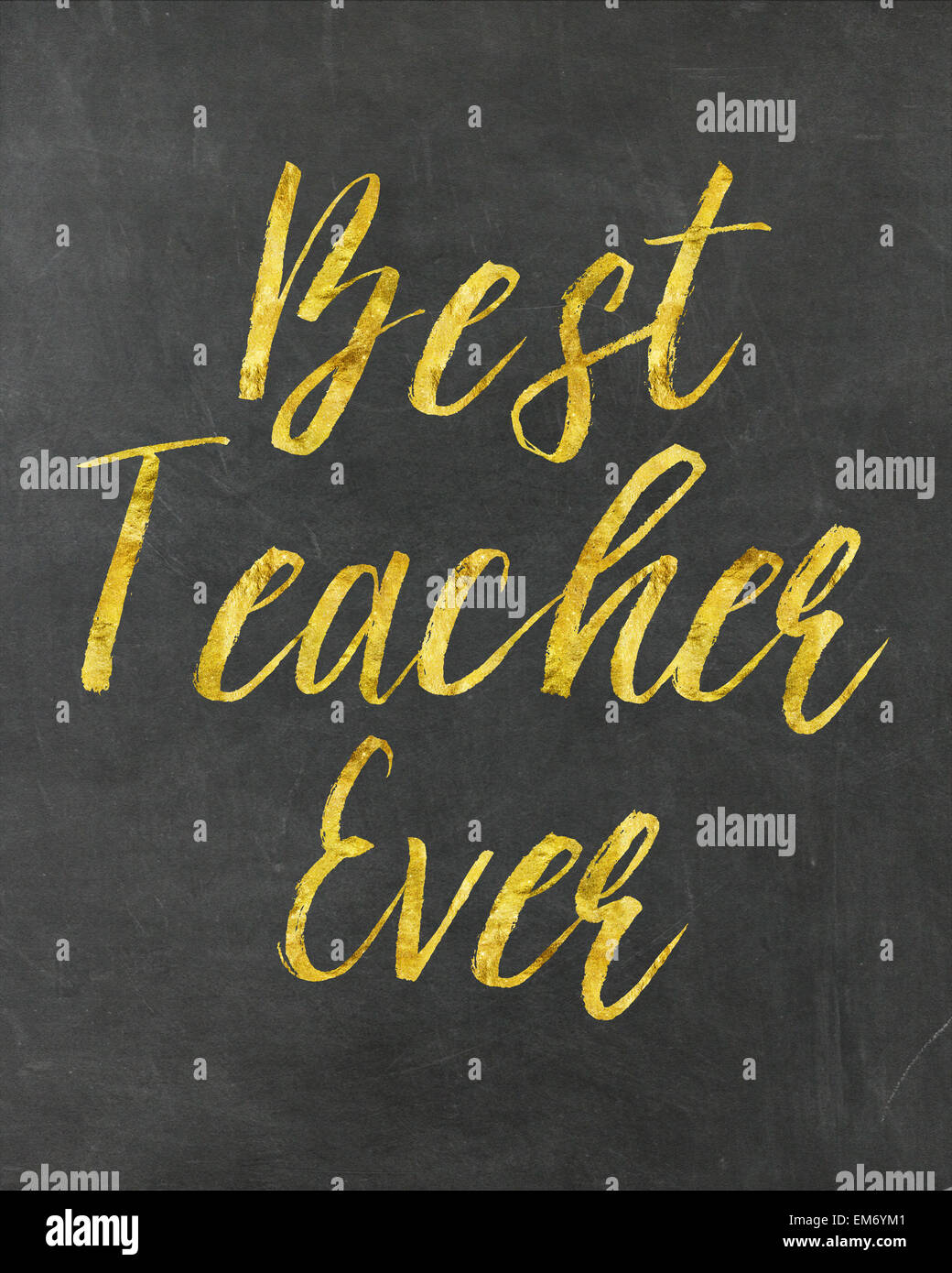 Best Teacher Ever Gold Faux Foil Metallic Glitter Quote on Black ...