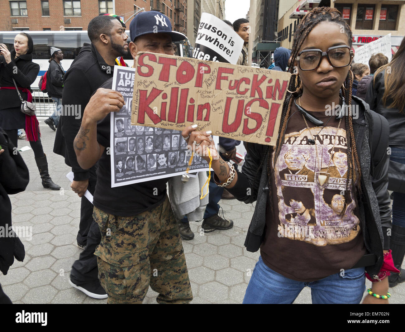 Protest against police brutality and the killing of unarmed black men ...