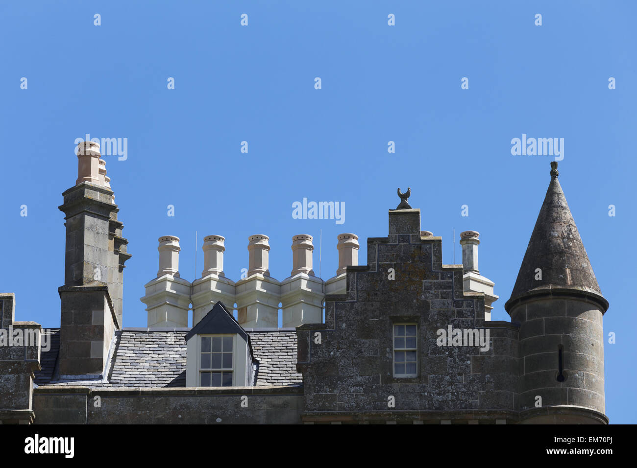 Unique architecture on the roof of a building; Scottish Borders ...
