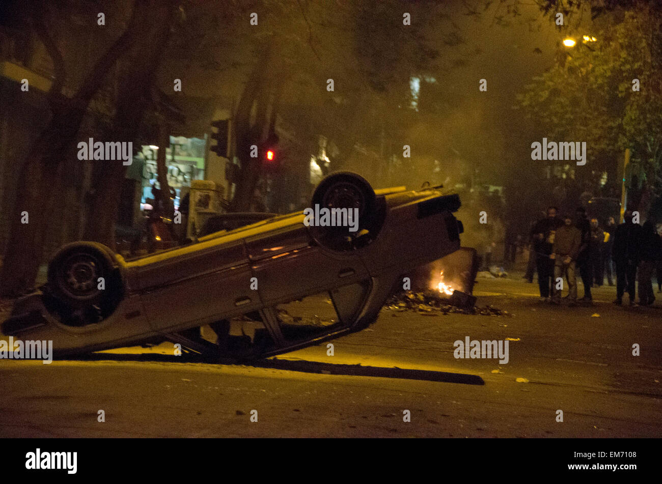 Scuffles between demonstrators and riot police in the Exarheia region ...