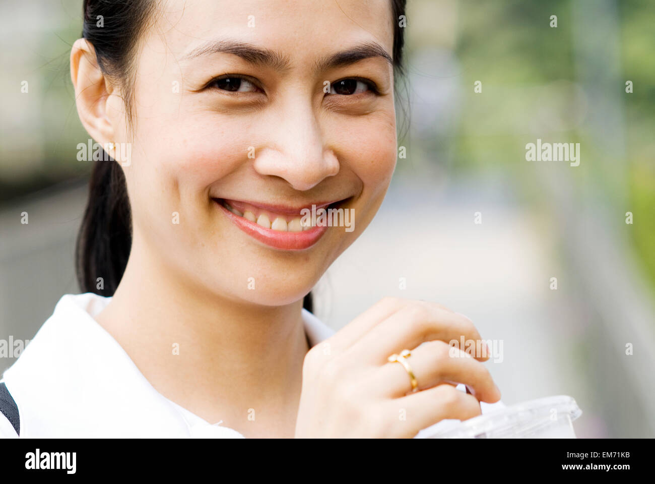 Thailand, Bangkok, Thai Woman Smiling Stock Photo - Alamy