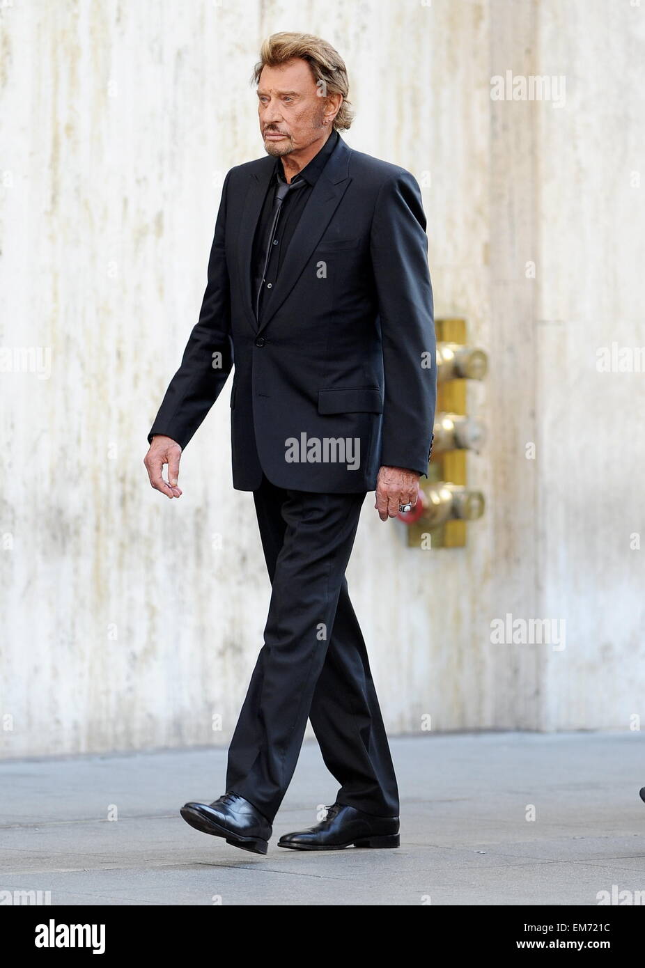 Singer Johnny Hallyday films his latest music video in downtown Los ...