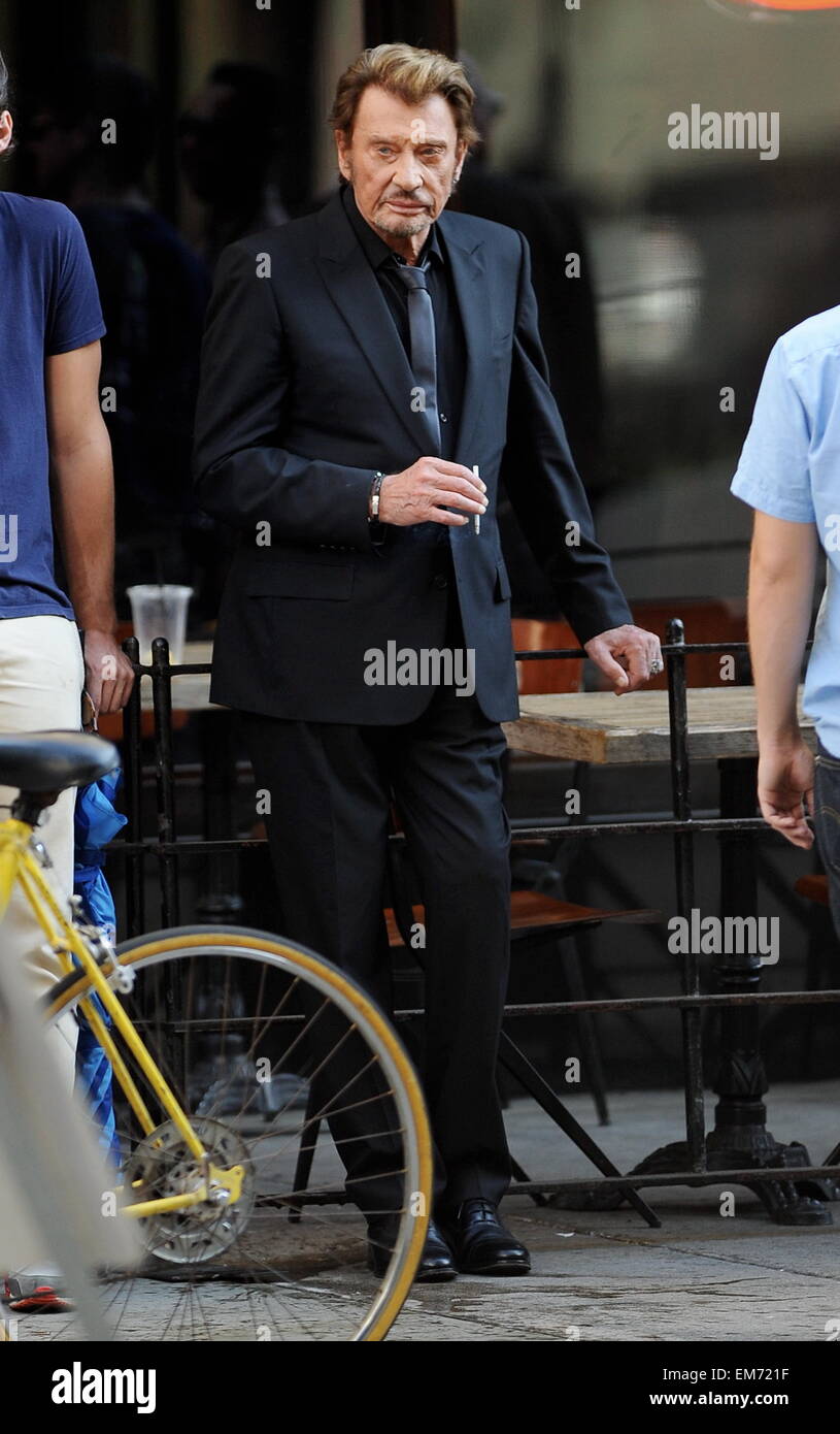 Singer Johnny Hallyday films his latest music video in downtown Los ...