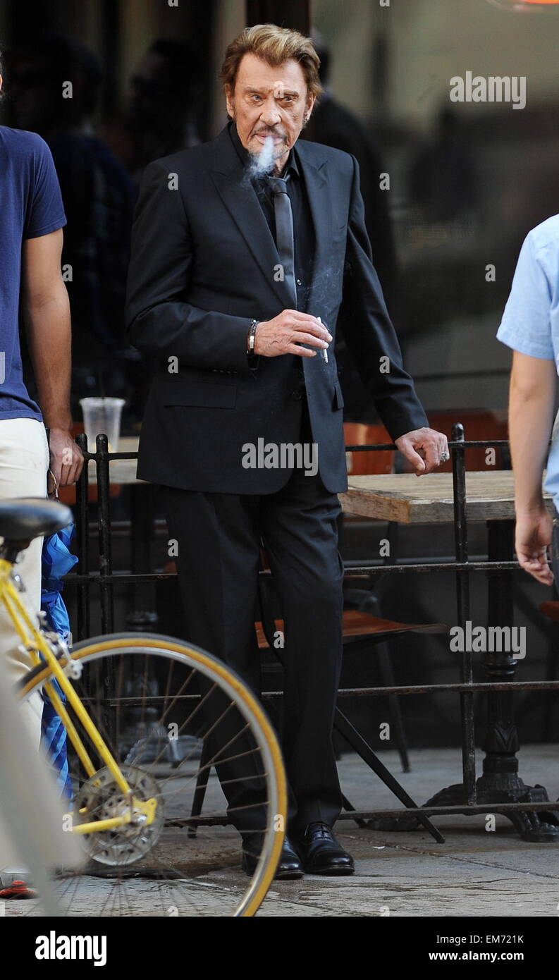 Singer Johnny Hallyday films his latest music video in downtown Los ...