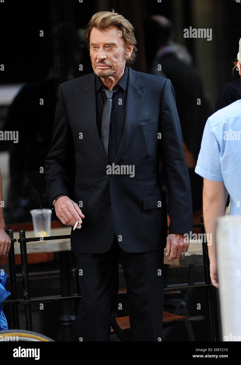 Singer Johnny Hallyday films his latest music video in downtown Los ...