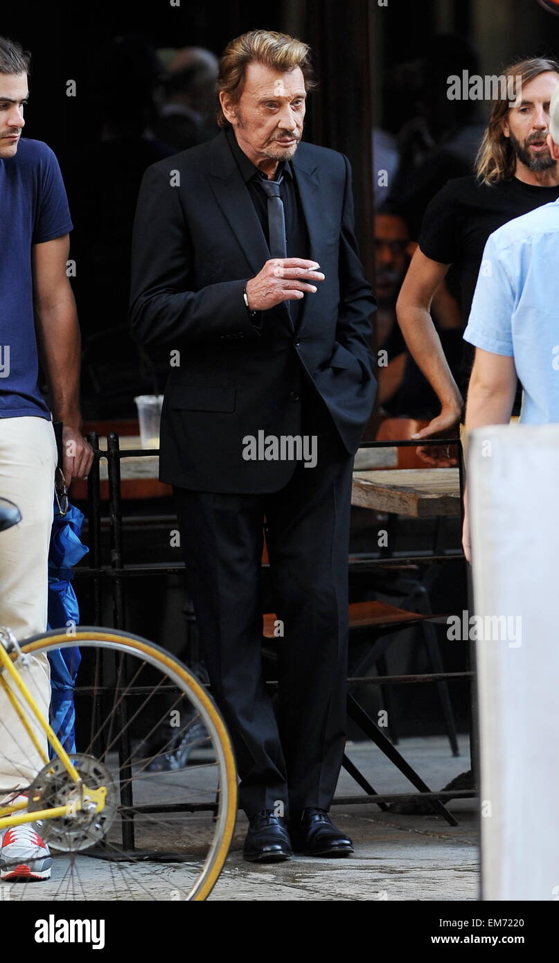Singer Johnny Hallyday films his latest music video in downtown Los ...