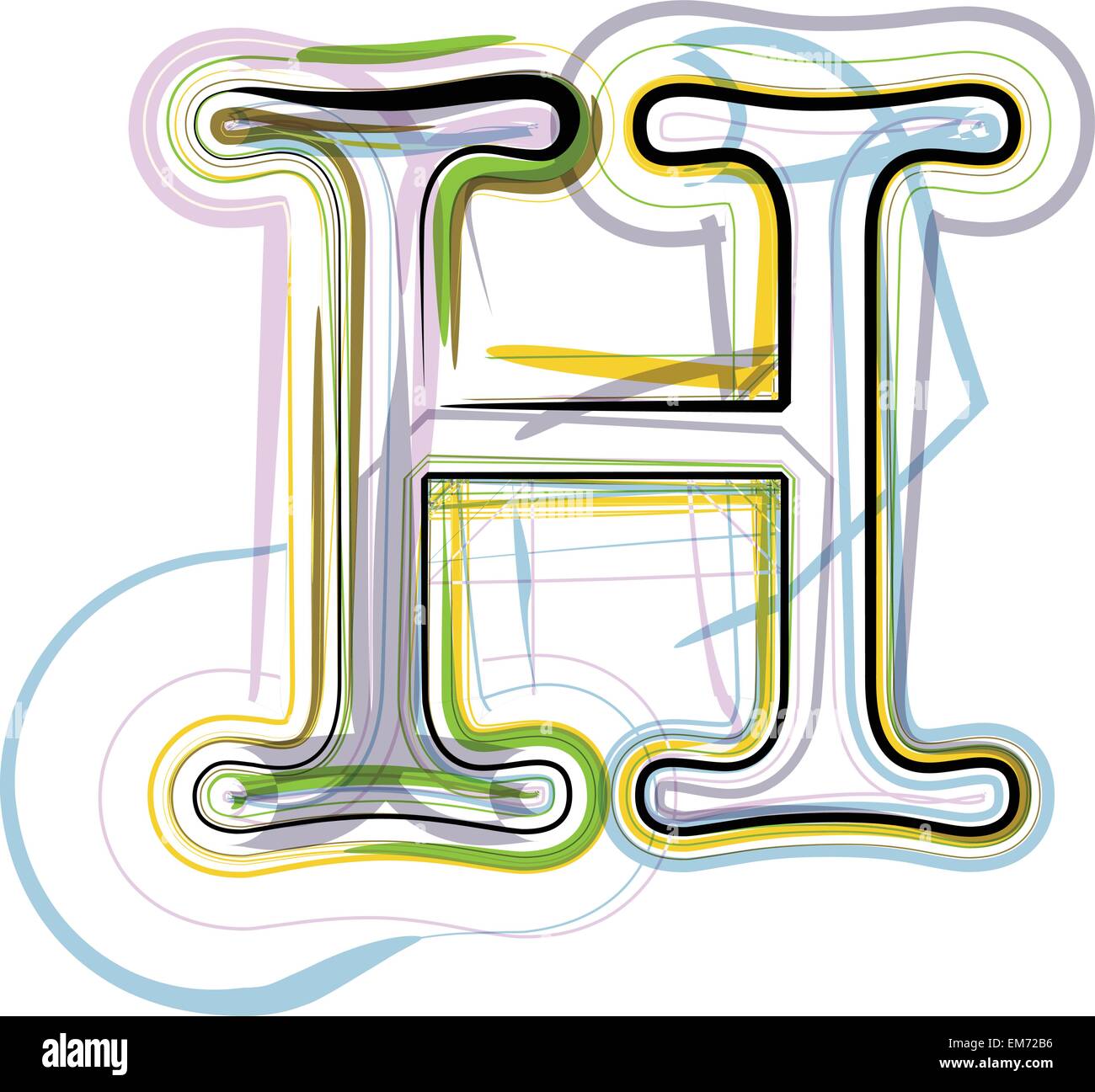 Font illustration LETTER H Stock Vector Image & Art - Alamy