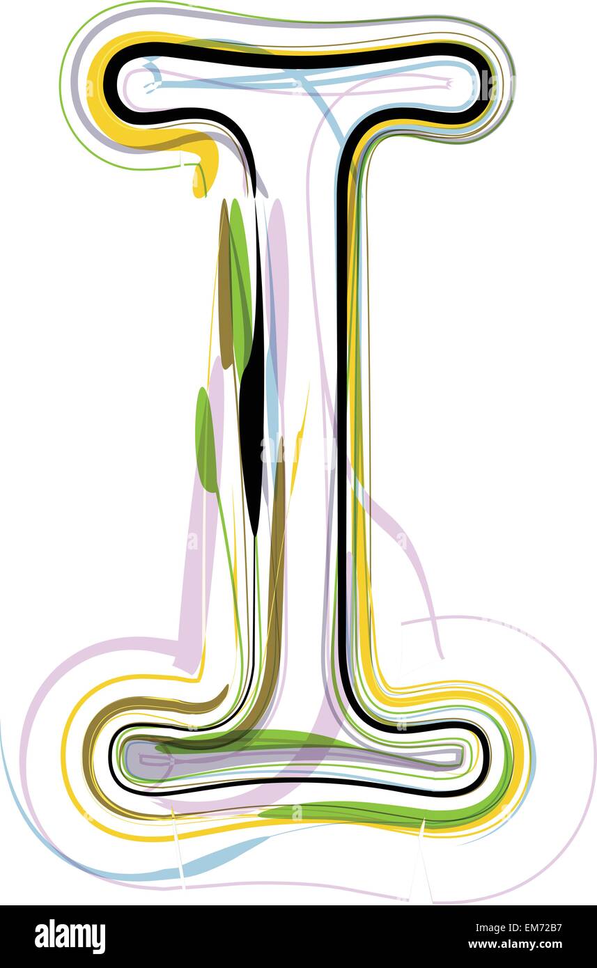 Font illustration LETTER I Stock Vector Image & Art - Alamy