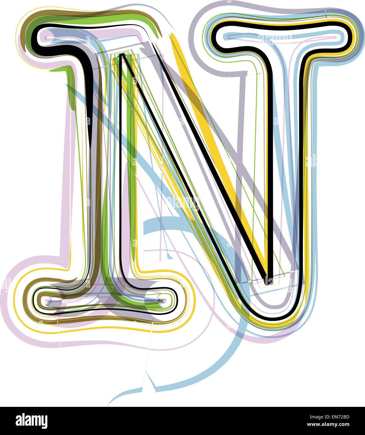 Font illustration LETTER N Stock Vector Image & Art - Alamy