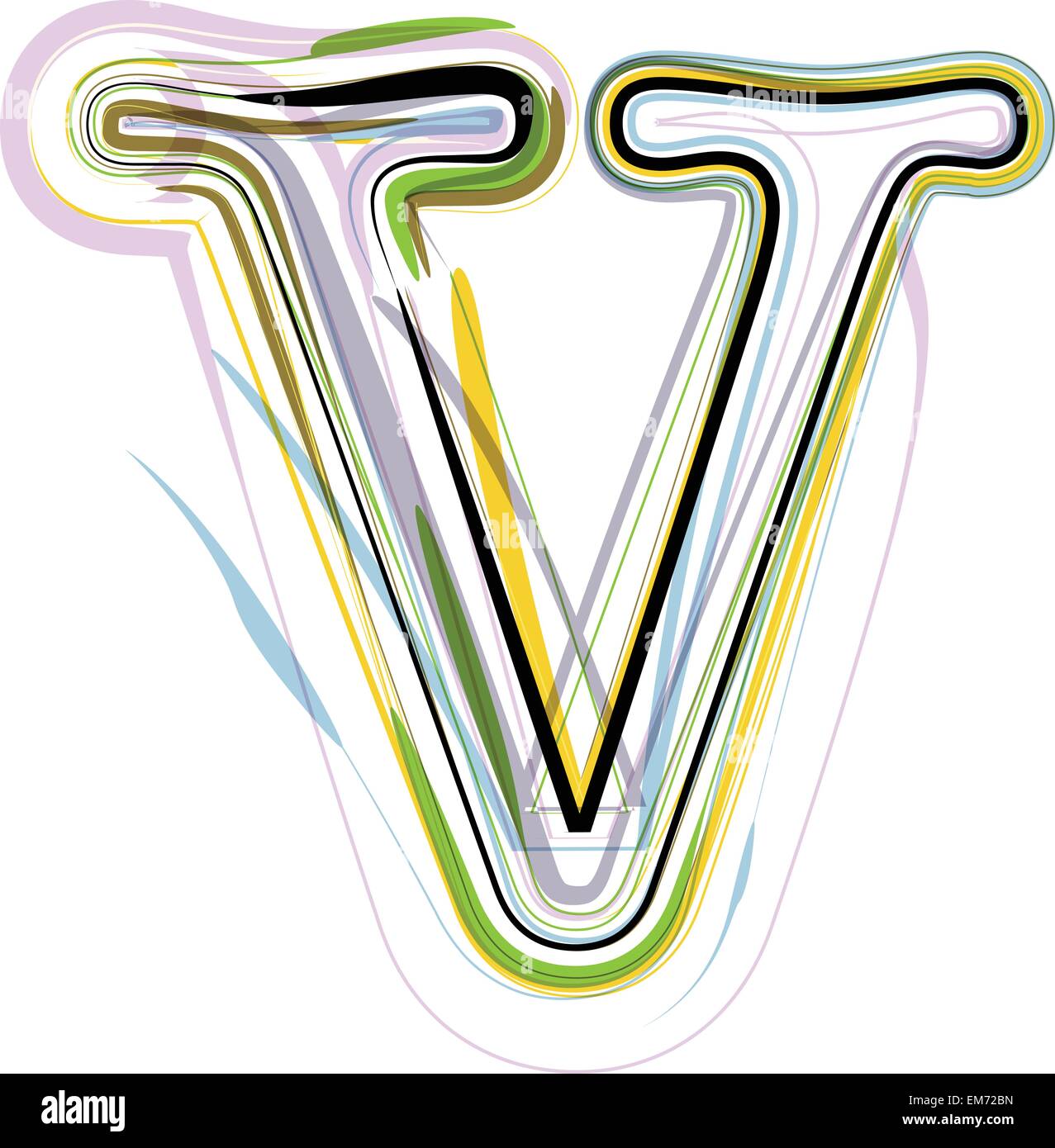 Font illustration LETTER V Stock Vector Image & Art - Alamy