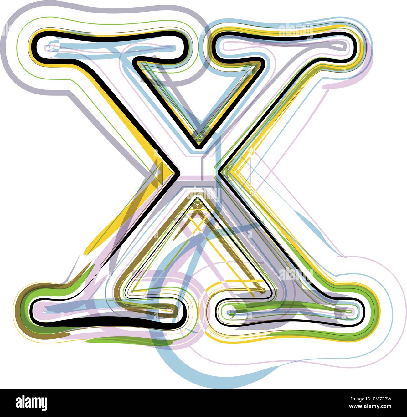 Font illustration LETTER X Stock Vector Image & Art - Alamy