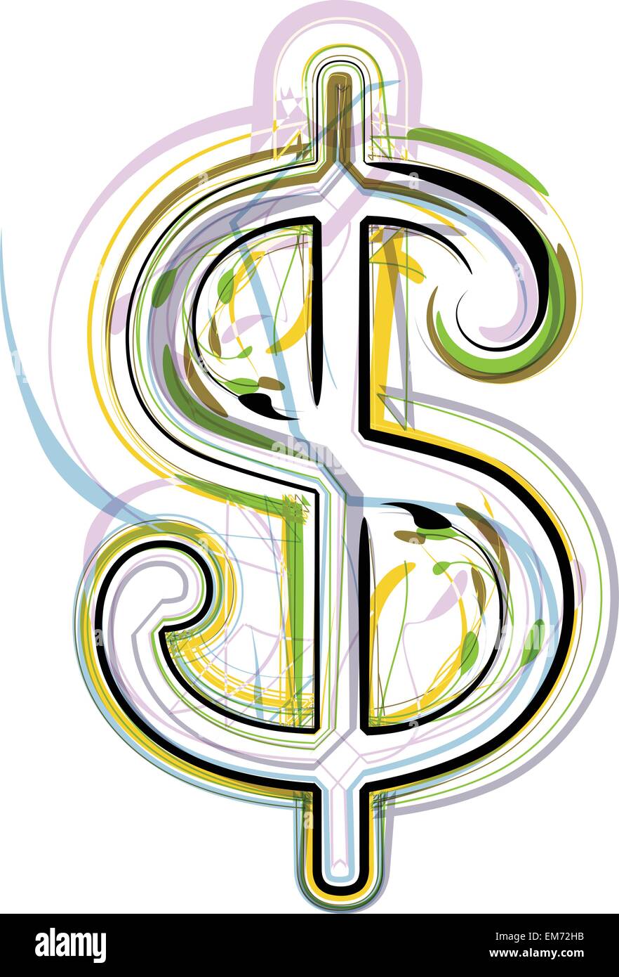 Dollar bill font Stock Vector Images - Alamy