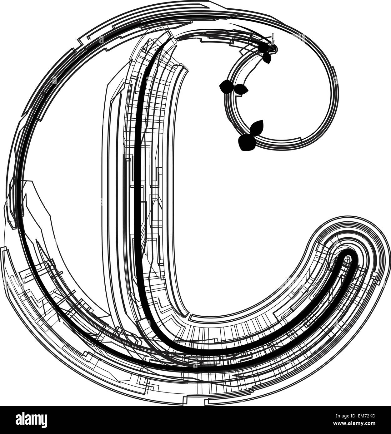 Font illustration LETTER c Stock Vector Image & Art - Alamy