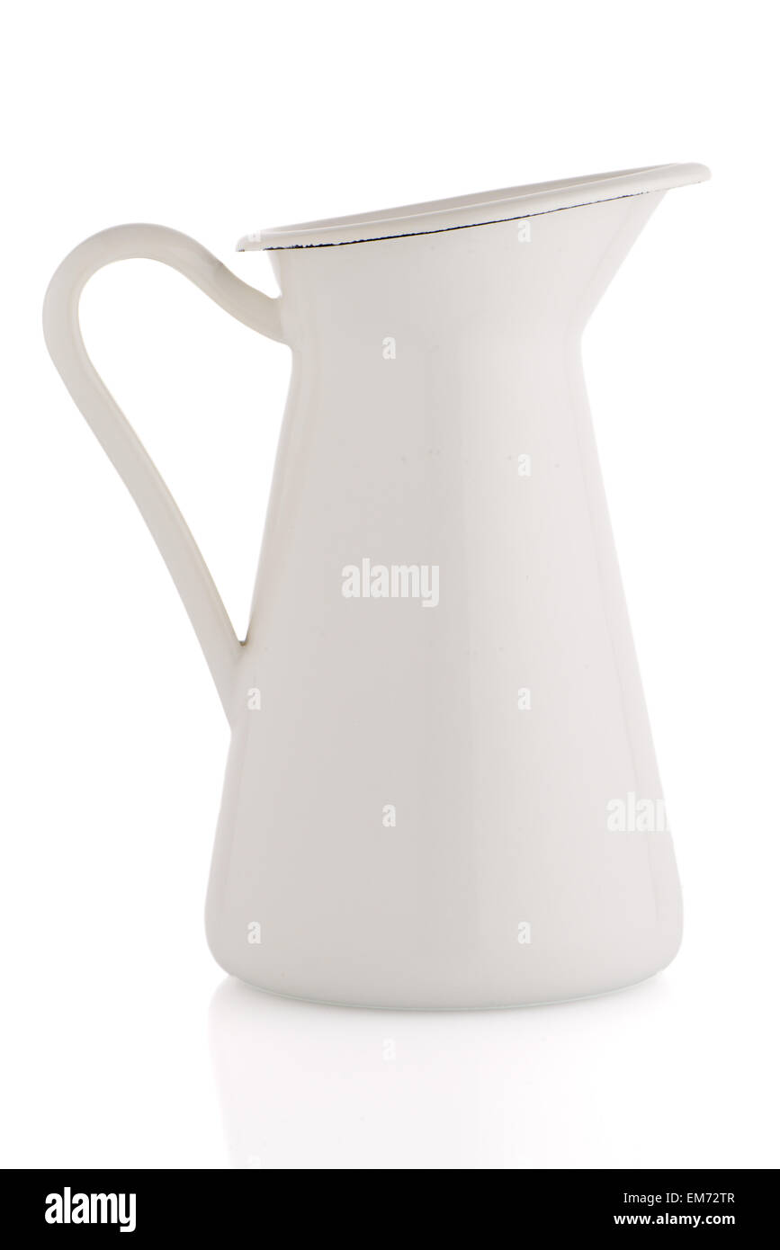 White ceramic pitcher isolated on white background Stock Photo - Alamy