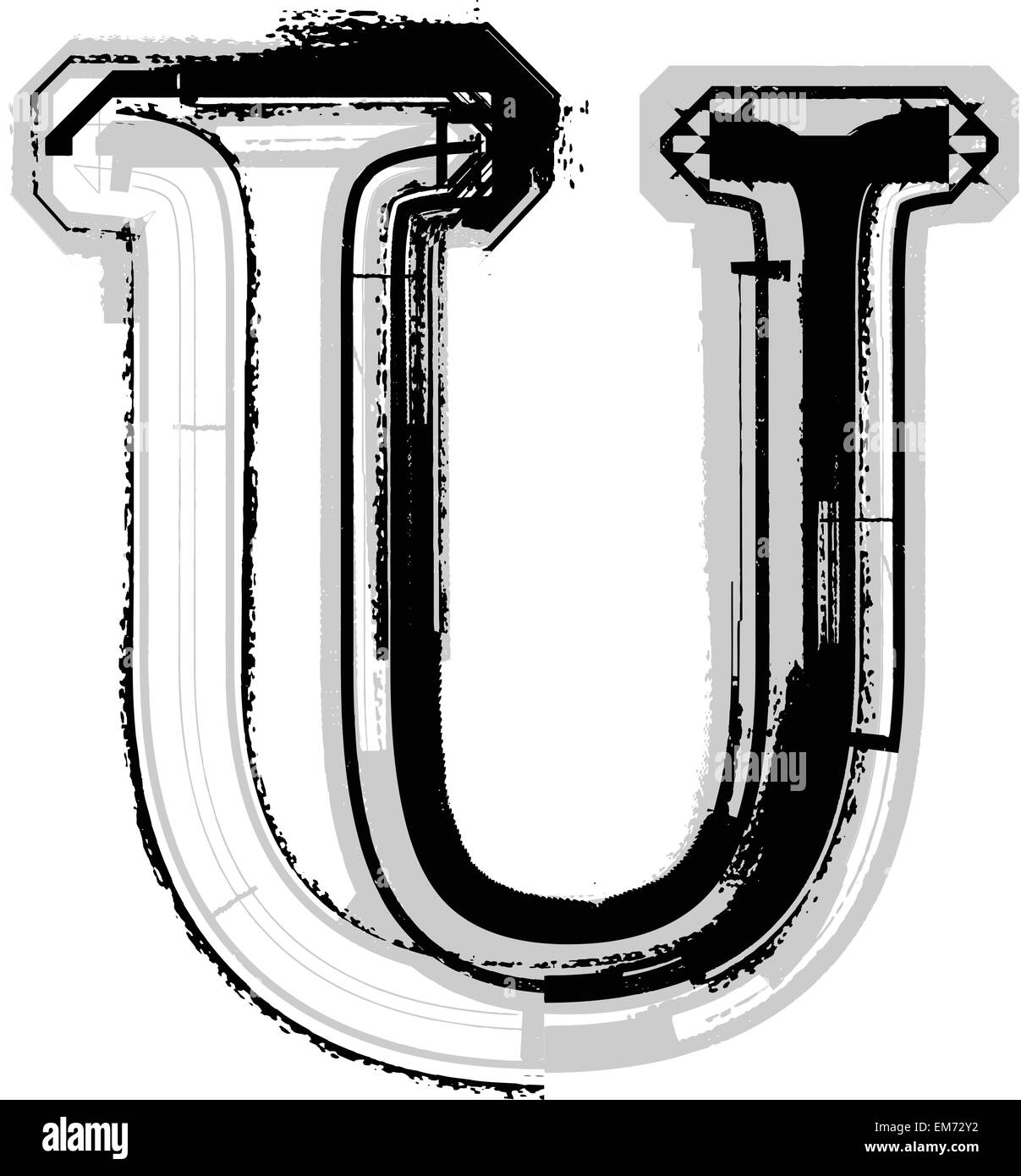 Graffiti font alphabet u hi-res stock photography and images - Alamy