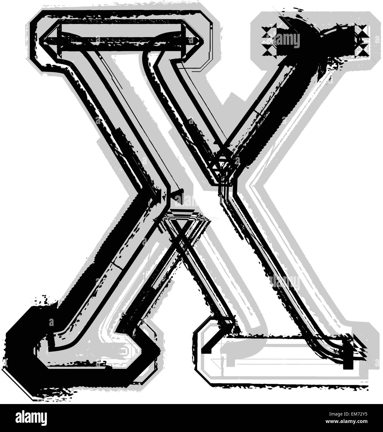 Font illustration LETTER X Stock Vector Image & Art - Alamy