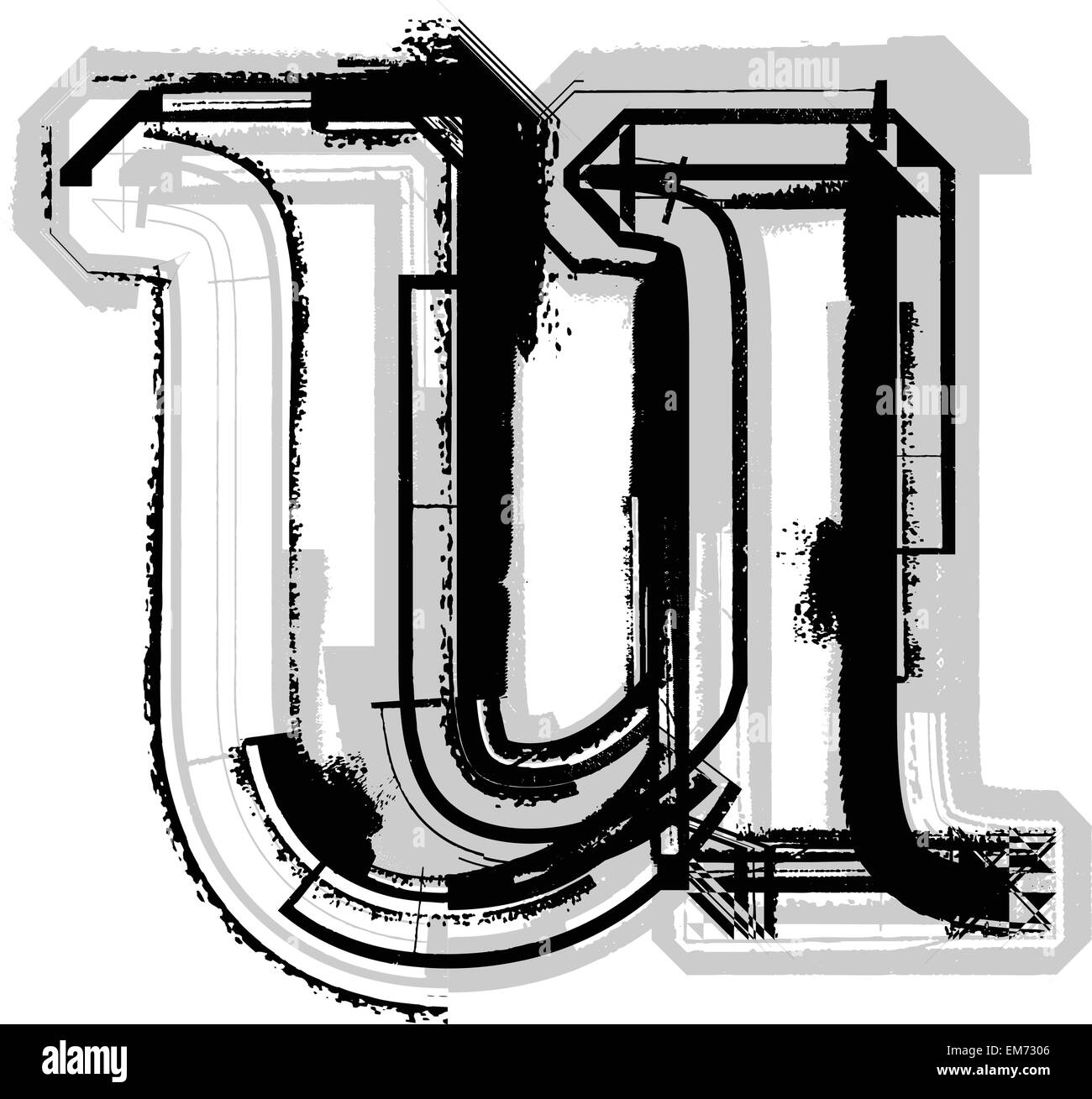 Graffiti font alphabet u Stock Vector Images - Alamy