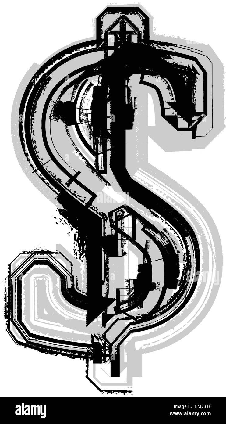 Dollar bill font Stock Vector Images - Alamy