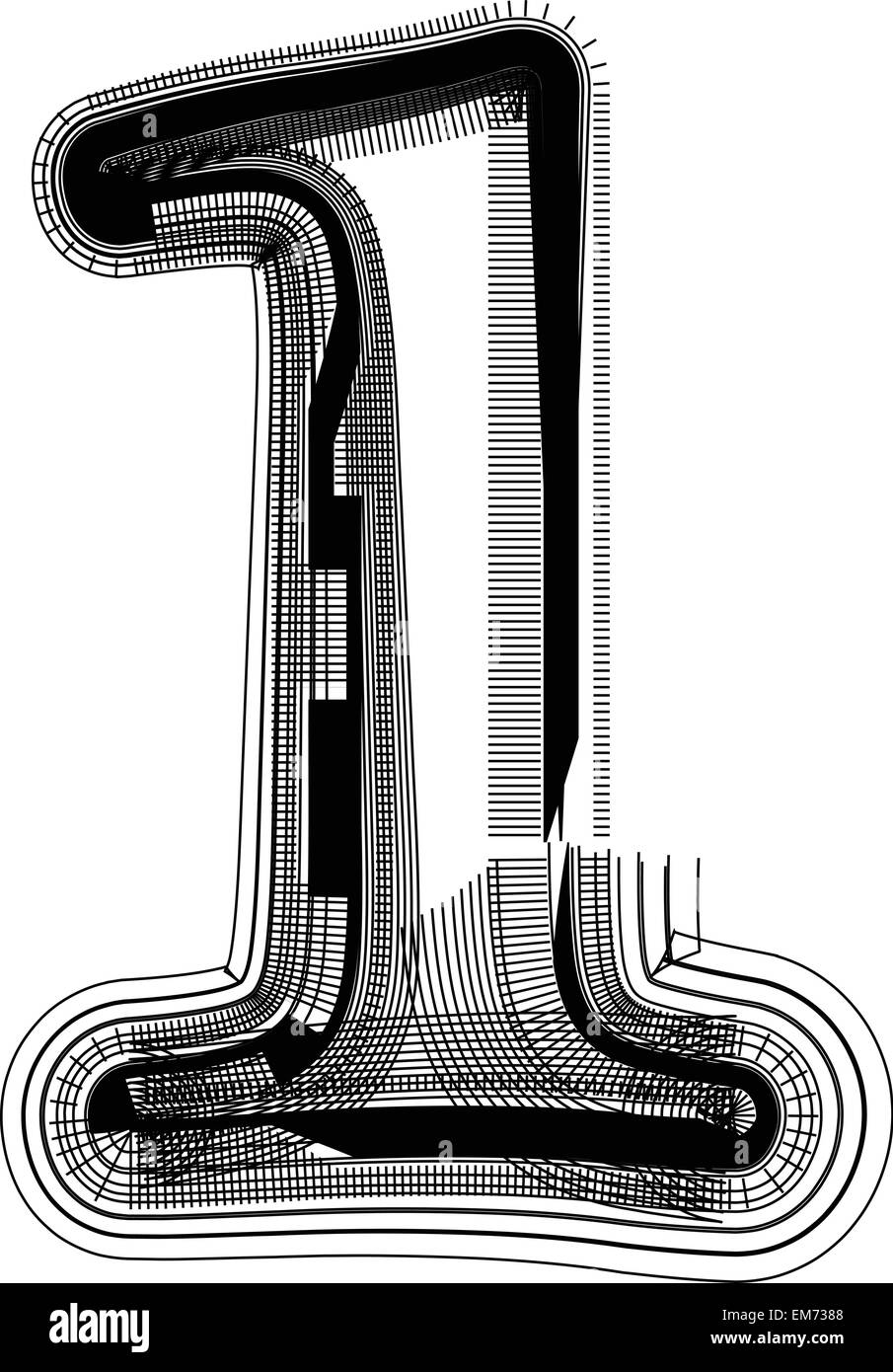 Grunge font number 1 Stock Vector Images - Alamy