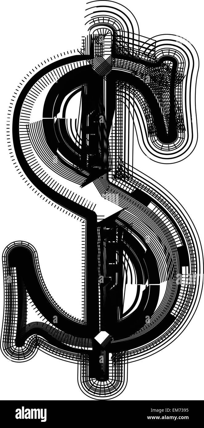 Dollar bill font Stock Vector Images - Alamy