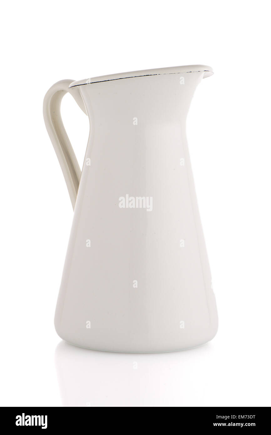 White ceramic pitcher isolated on white background Stock Photo - Alamy