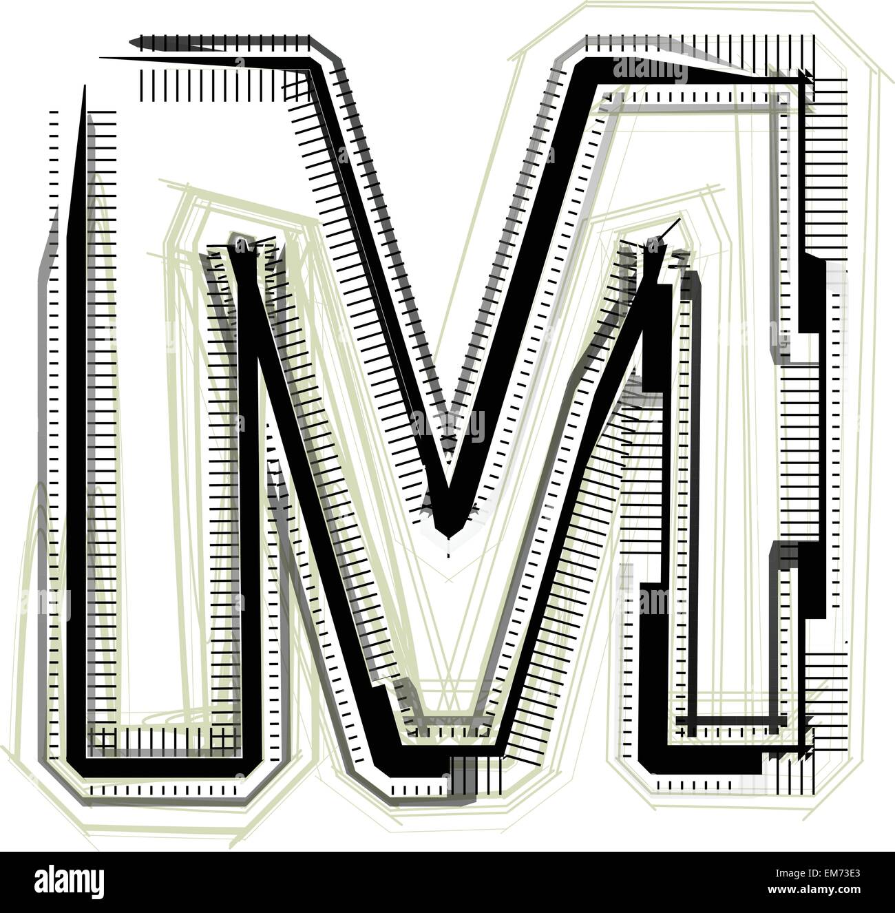 Font illustration LETTER M Stock Vector Image & Art - Alamy