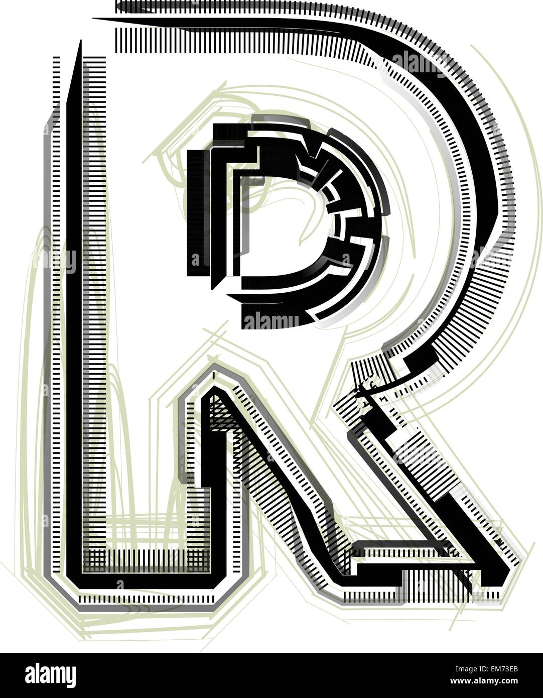 Capital r calligraphy illustration Stock Vector Images - Alamy