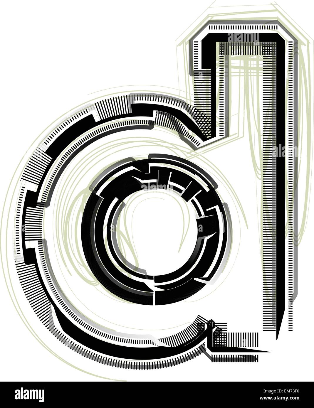 Font illustration LETTER d Stock Vector Image & Art - Alamy