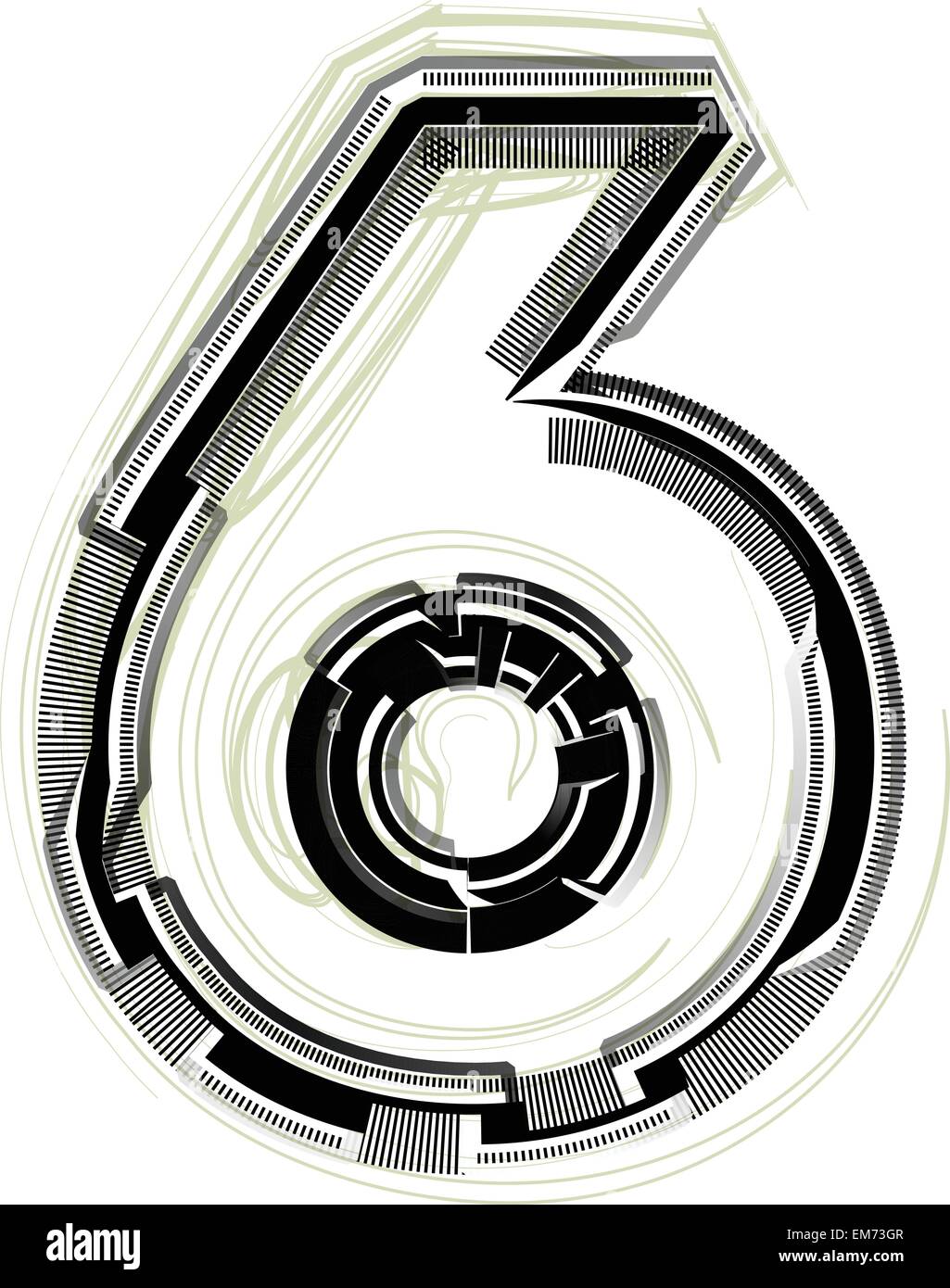 Font Illustration. NUMBER 6 Stock Vector Image & Art - Alamy